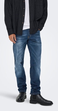 ONSWEFT Mid waist Regular Fit Jeans | Dark Blue | ONLY & SONS®
