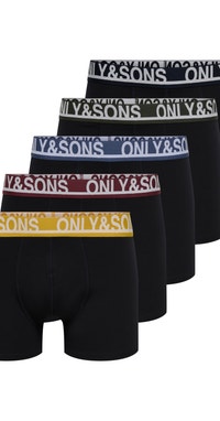 ONSTREY 5-pack Boxer briefs | Black | ONLY & SONS®